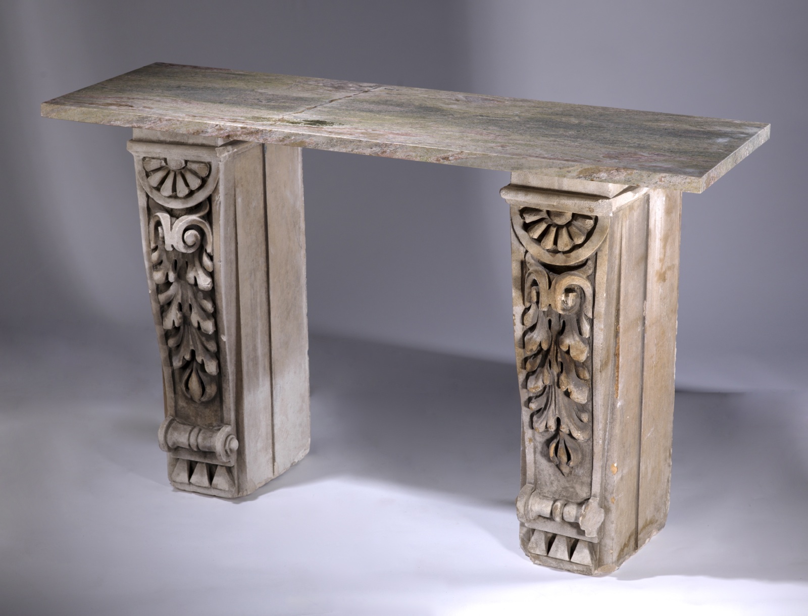 Antique Portland Stone Architectural Corbels With Marble Top (T3429 ...
