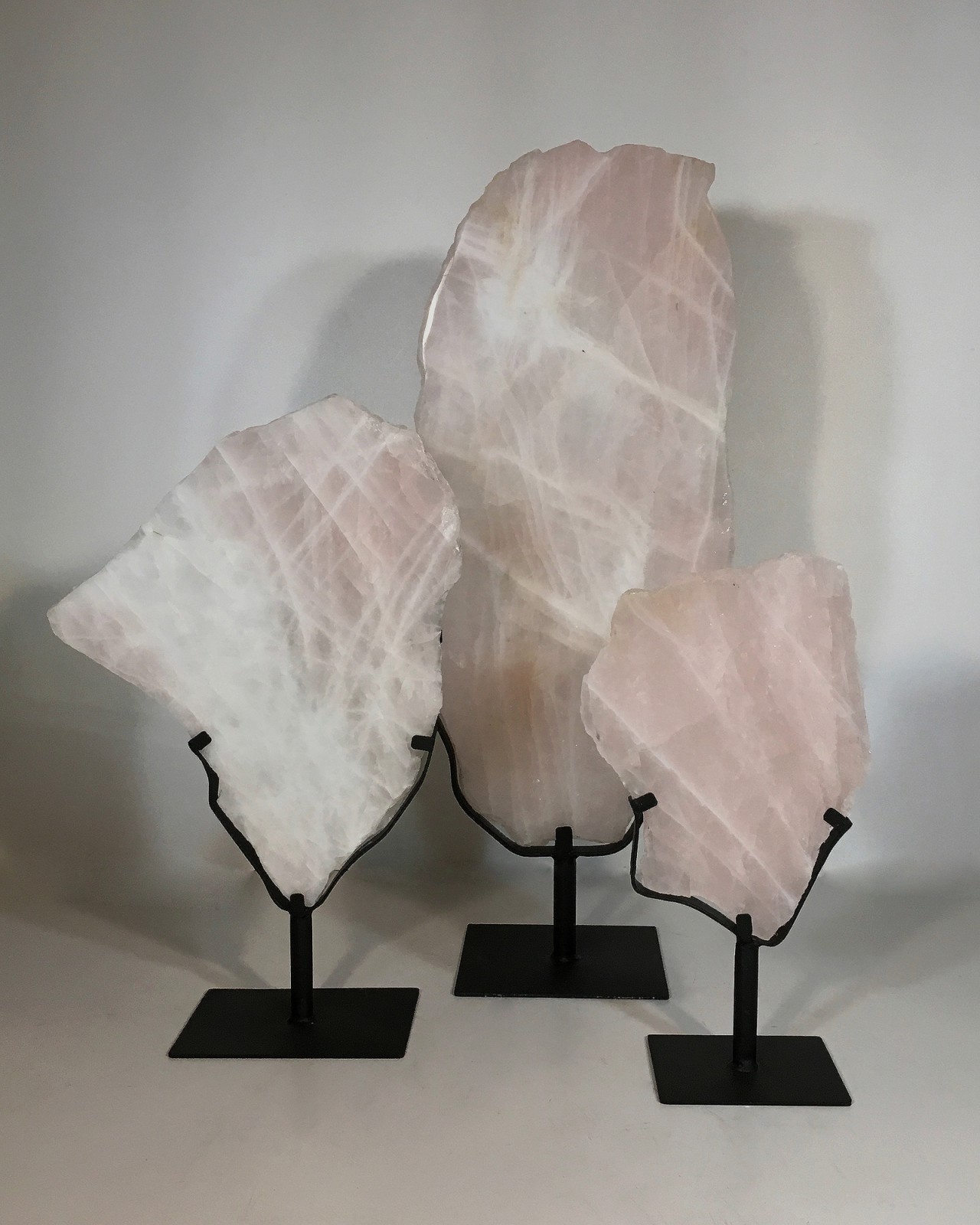Polished Rose Quartz Slices On Metal Stands (T4775) - TYSON ...