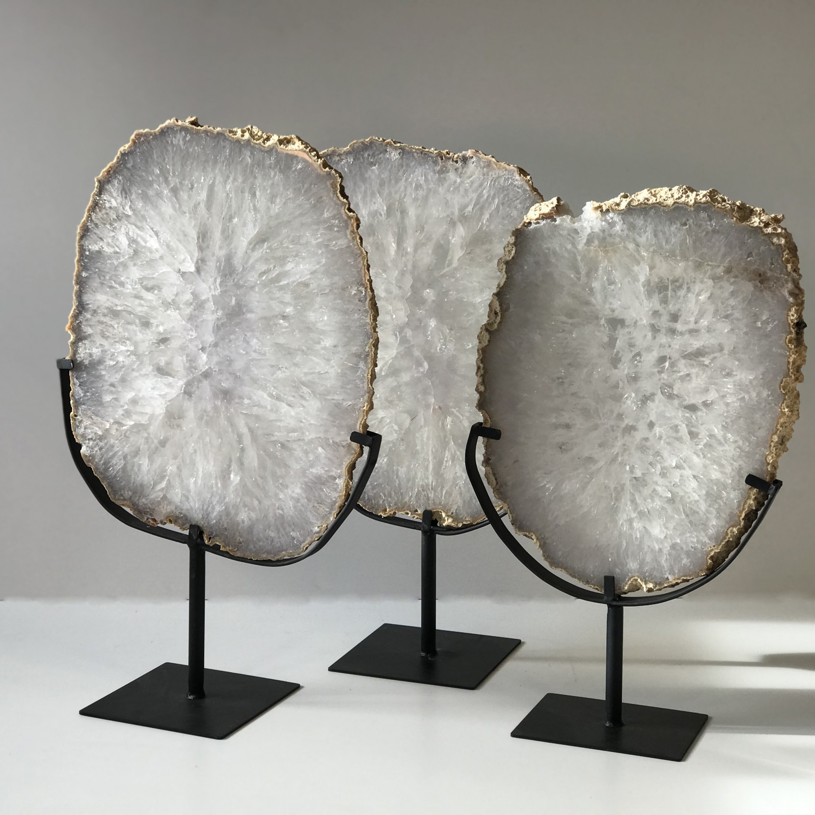 Massive Slices Of Quartz Crystal On Iron Bases (T5032) - TYSON ...
