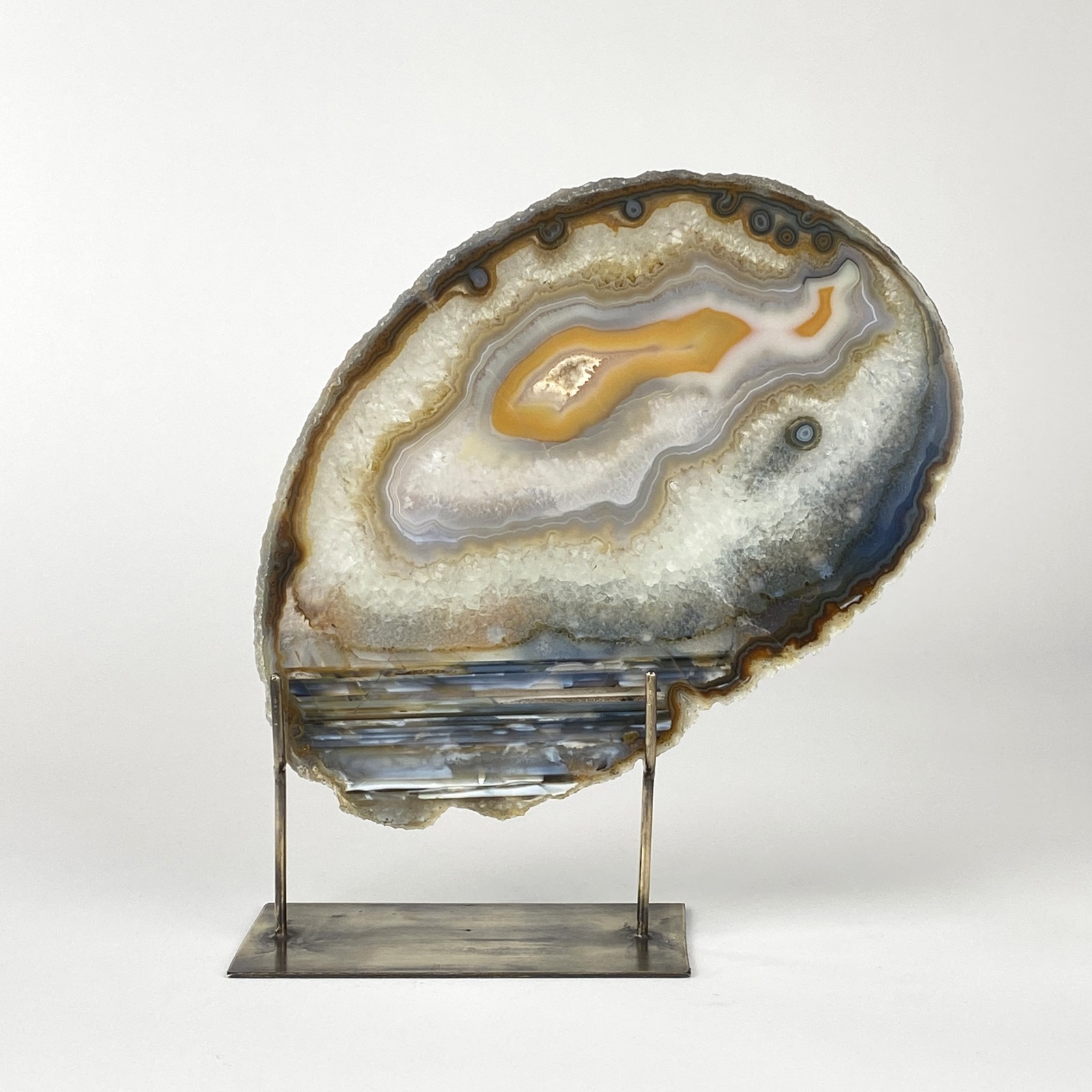 Brown Large Agate on Antique Brass Stand (T5962) - TYSON - DECORATIVE ...