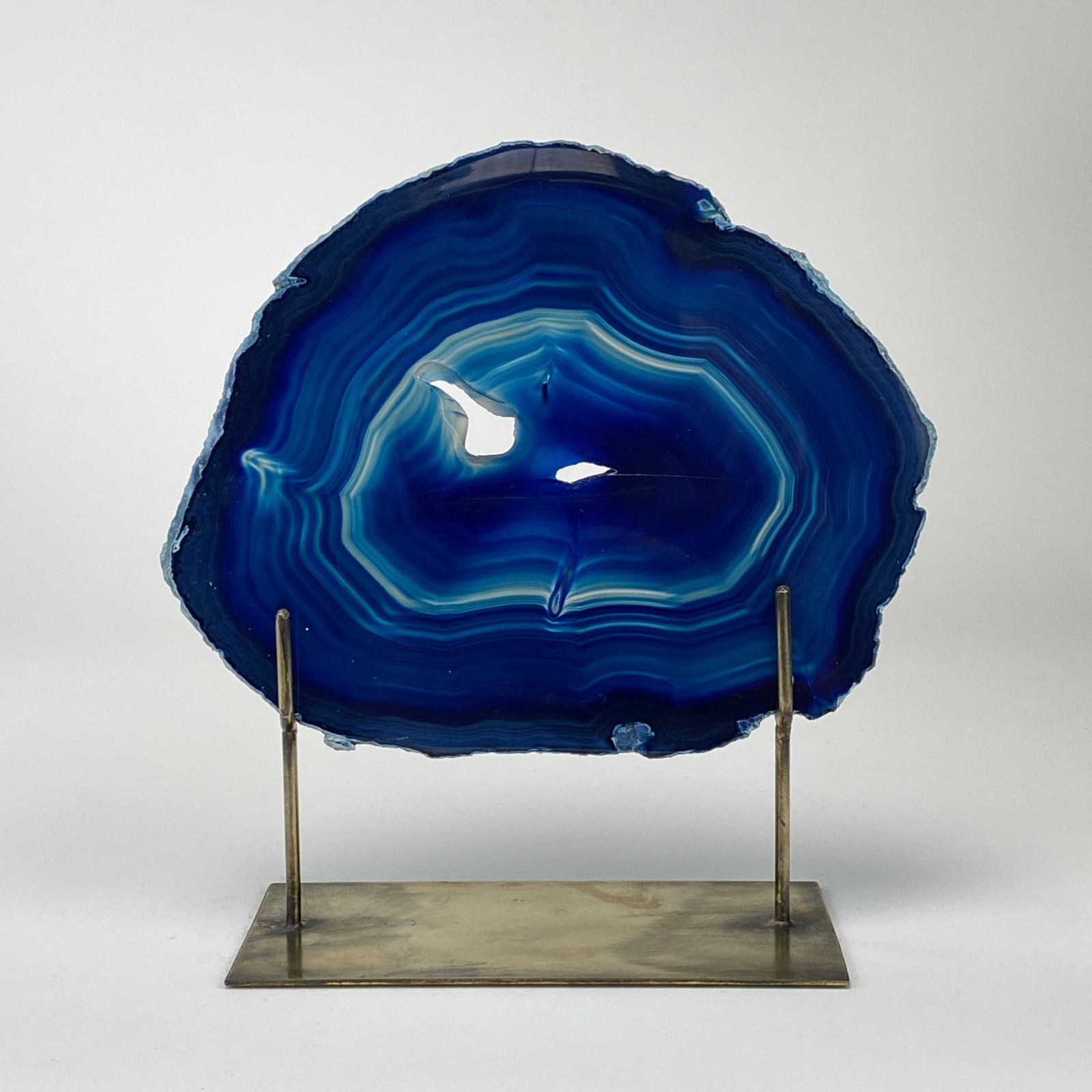 Navy Extra Large Agate on Antique Brass Stand (T6007) - TYSON ...