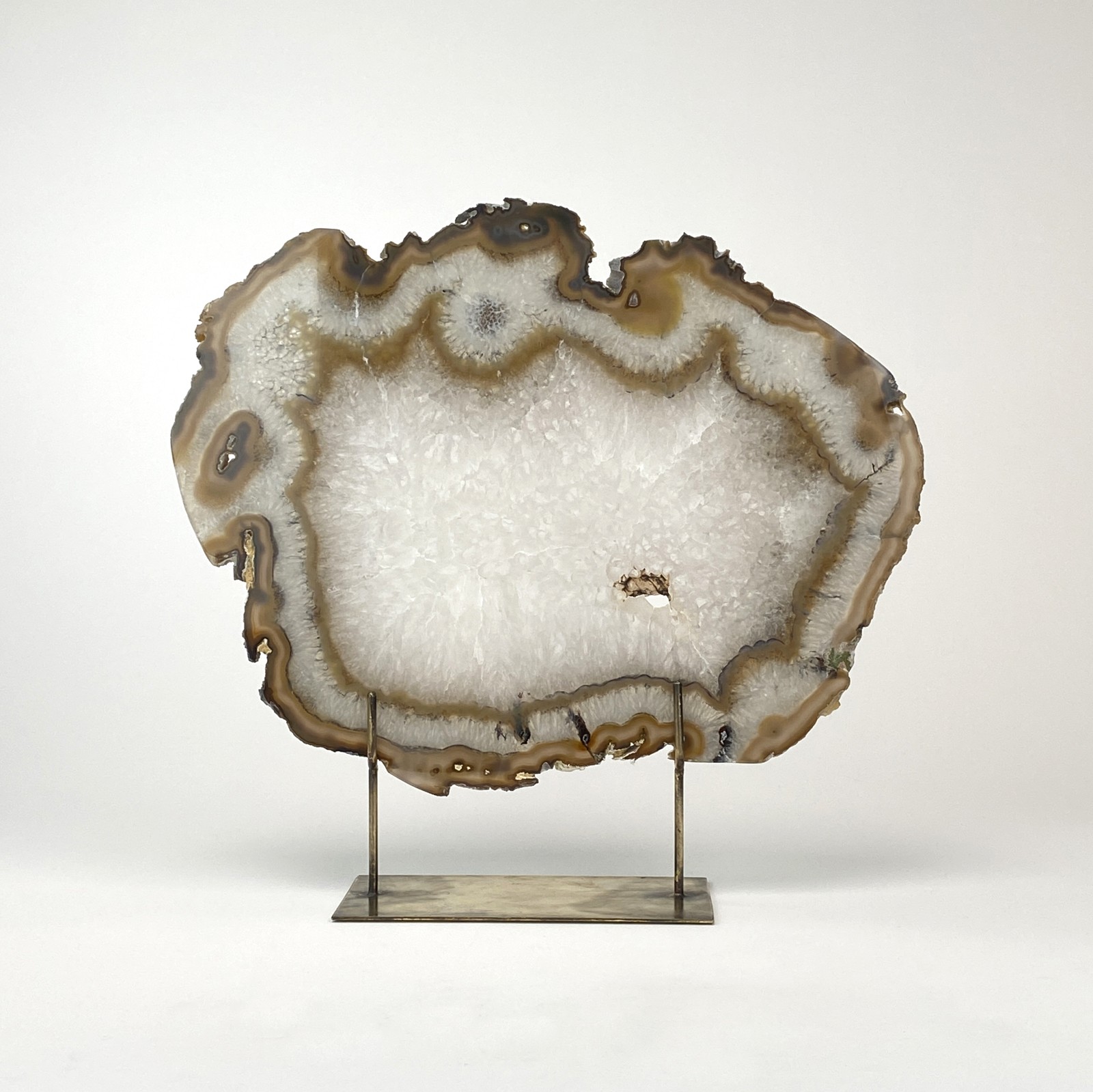Brown Massive Agate on Antique Brass Stand (T6059) - TYSON - DECORATIVE ...
