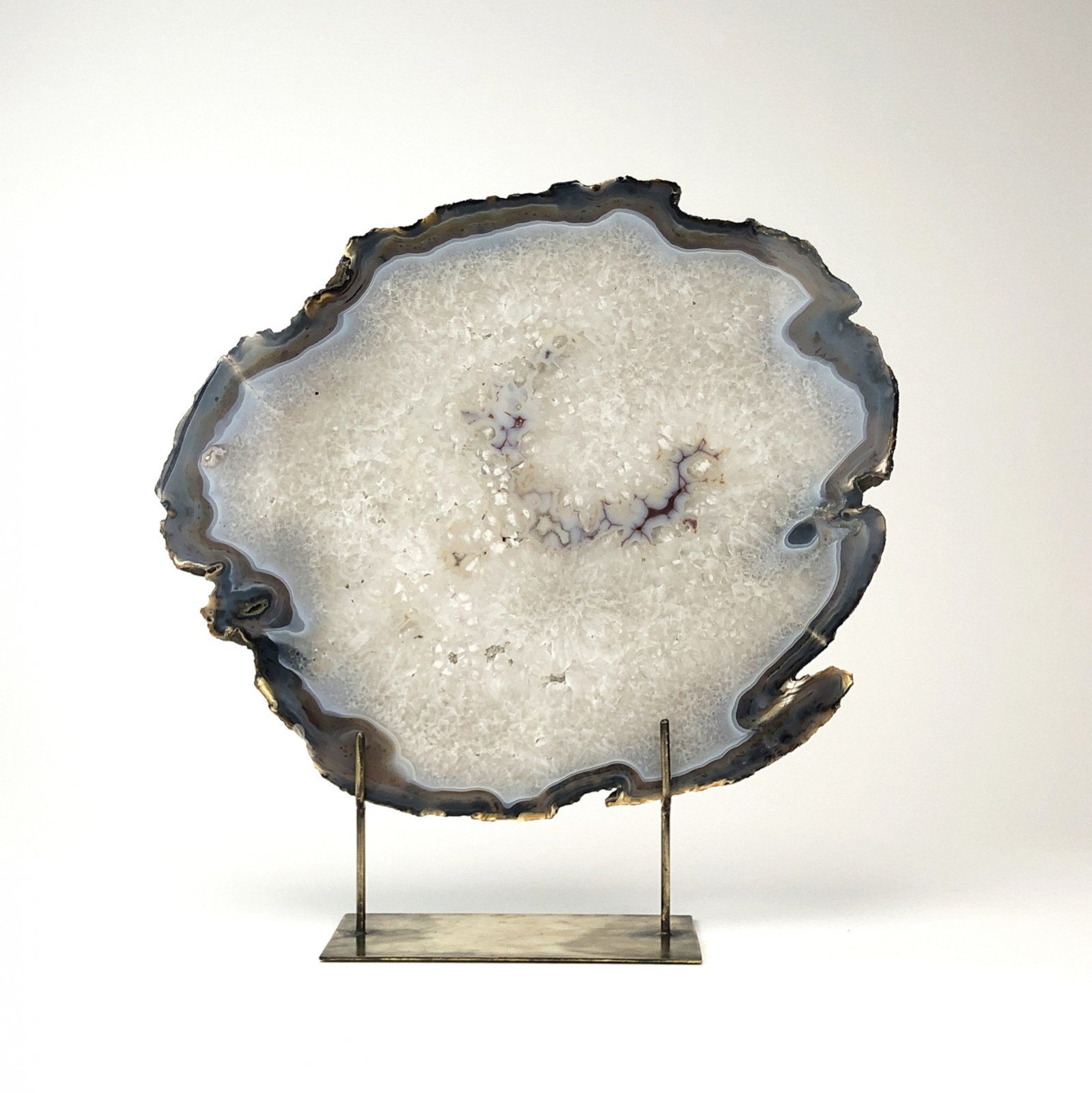Grey Massive Agate on Antique Brass Stand (T6098) - TYSON - DECORATIVE ...