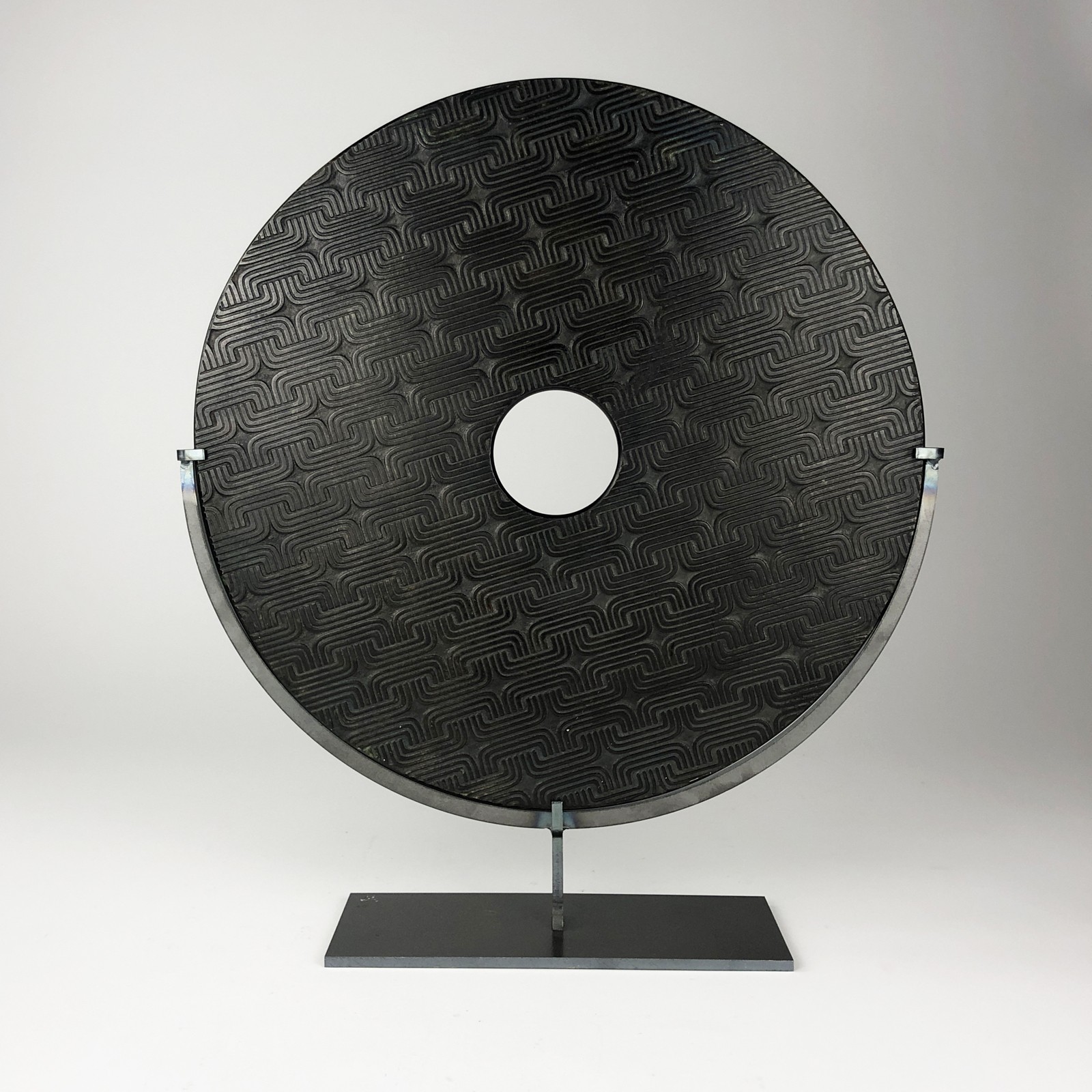 Black Stone Disk on Brown Bronze Stand (T6162) - TYSON - DECORATIVE ...