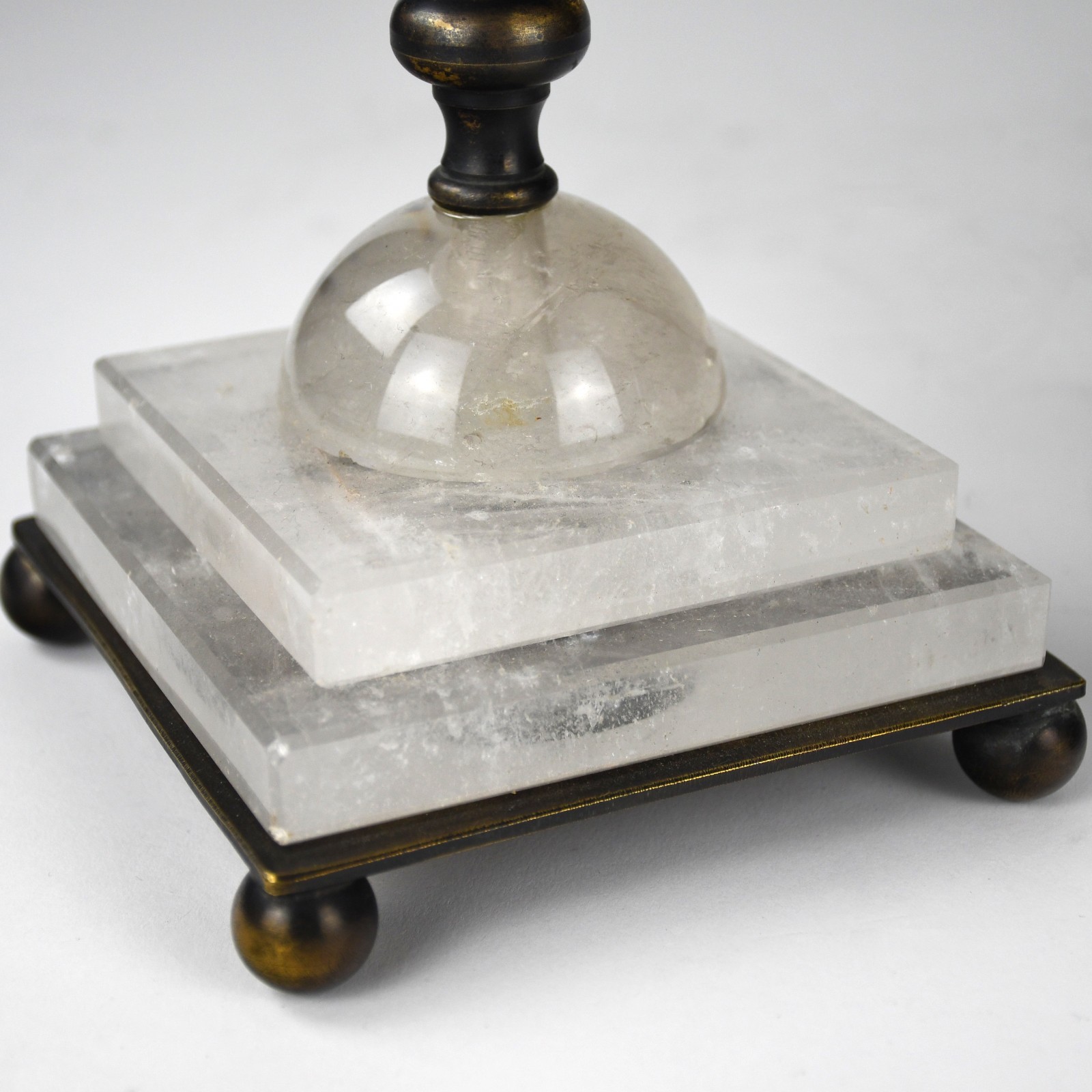 Pair of Rock Crystal Balls on Antique Brass Bases (T6462) - TYSON ...