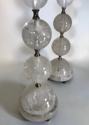 Pair Of Large Clear Rock Crystal Lamps On Rock Crystal Bases (T4716 ...