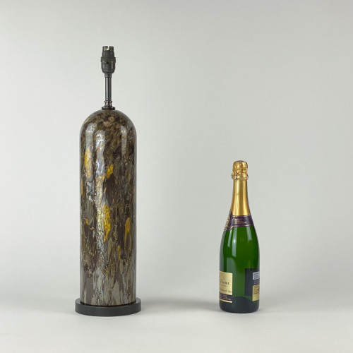 Pair Of Medium Brown Glass 'Tortoise Shell Dome' Lamps On Brown Bronze ...